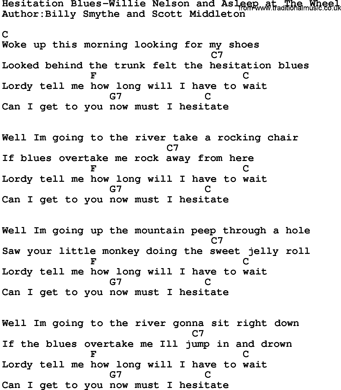 Country Music:Hesitation Blues-Willie Nelson And Asleep At The Wheel ...