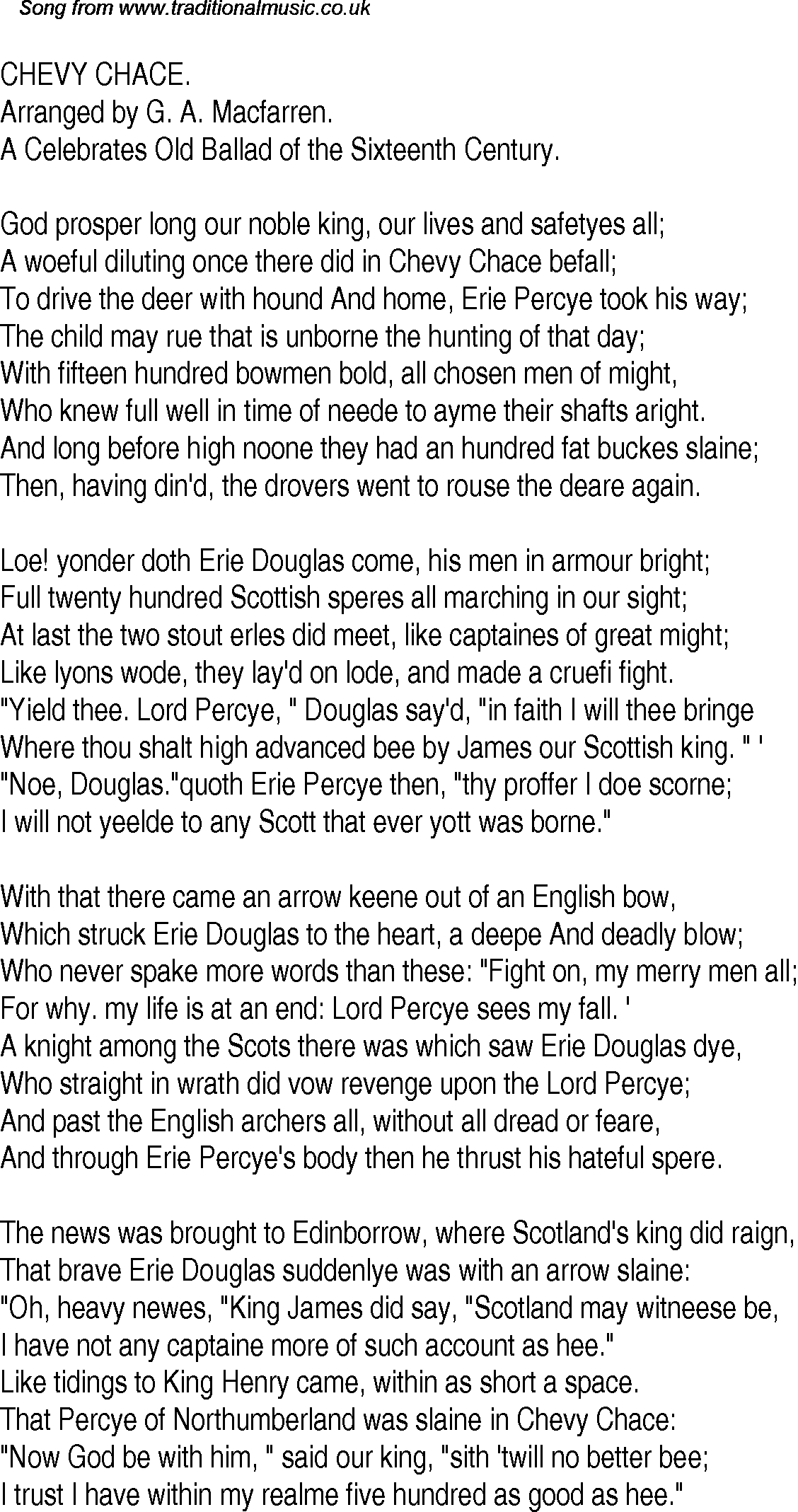 Old Time Song Lyrics for 28 Chevy Chace